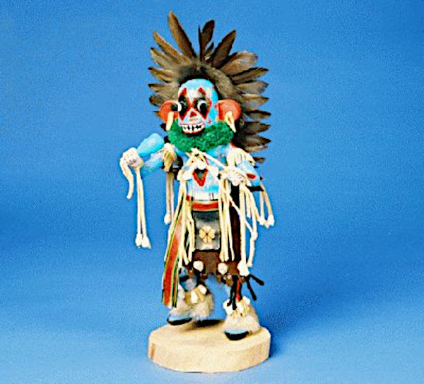 Hand Made Native American Navajo Blue Warrior Kachina | Joe Wilcox ...