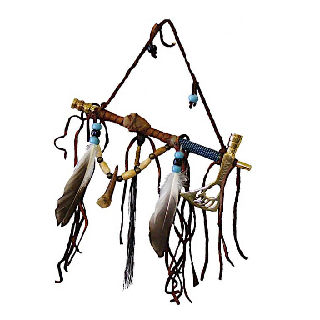 8″ Navajo Bear Hawk Pipe with Beading