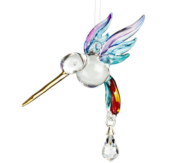 Rainbow Fantasy Glass Hummingbird | Joe Wilcox Indian Den