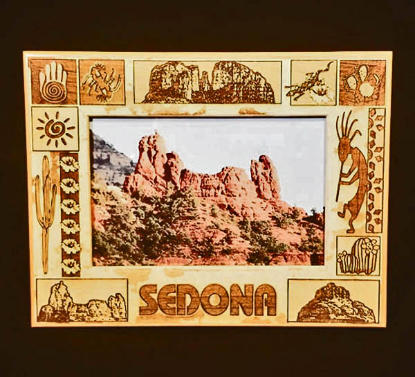 Sedona Mountains Custom Wood Frame | Joe Wilcox Indian Den