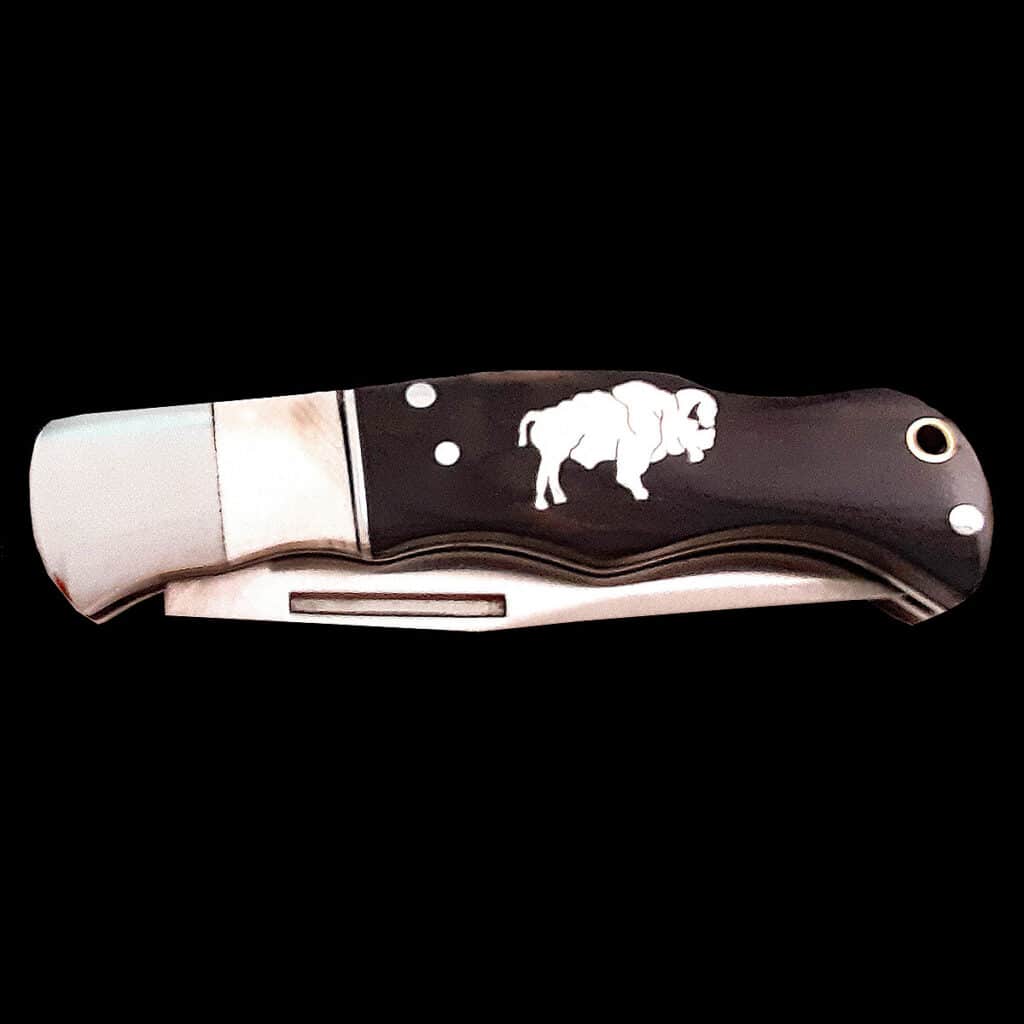 Buffalo Lock-back Bone & Wood Knife | Joe Wilcox Indian Den