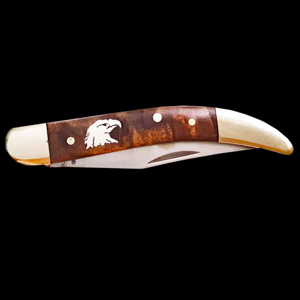 Silver Inlaid Eagle Head Toothpick Pocket Knife