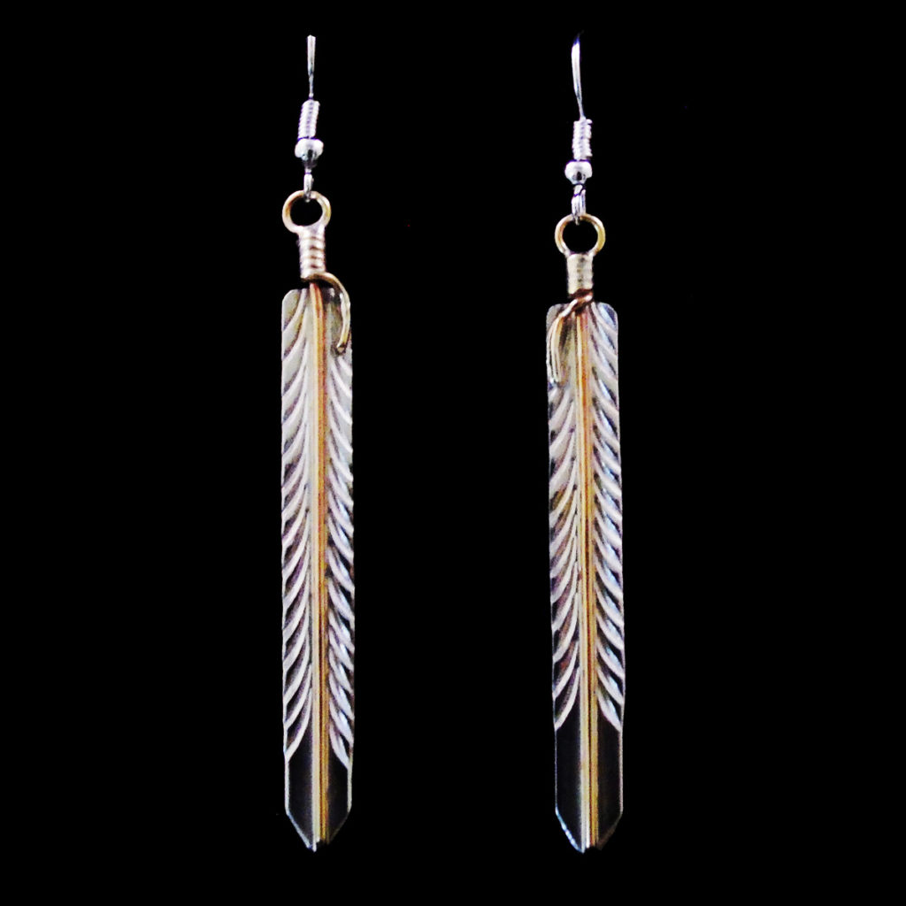 Navajo Silver Long Feather Earring | Joe Wilcox Indian Den