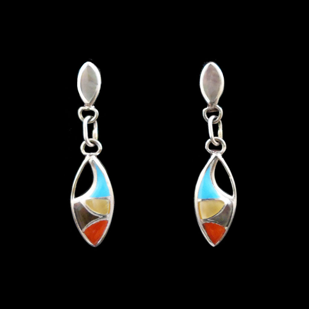 Zuni Inlaid Post-Dangle Earrings | Joe Wilcox Indian Den