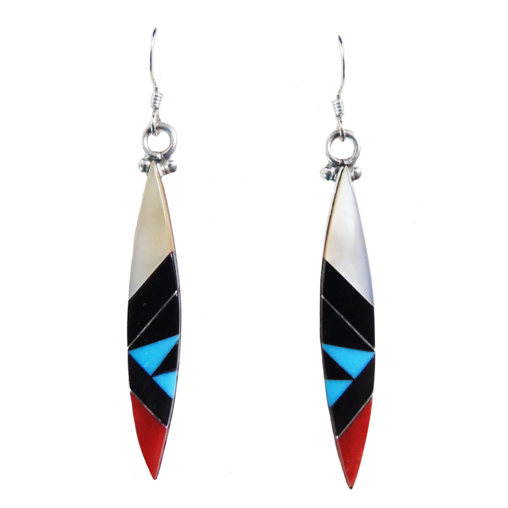 Zuni Onyx Inlaid Earing | Joe Wilcox Indian Den
