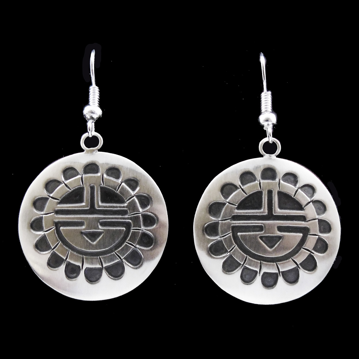 Zuni Sun Face Silver Dangle | Joe Wilcox Indian Den