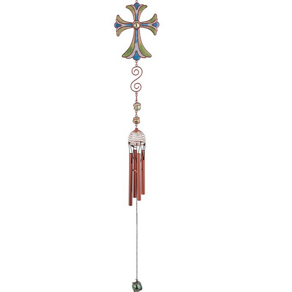 Copper & Glass Cross Wind Chime | Joe Wilcox Indian Den