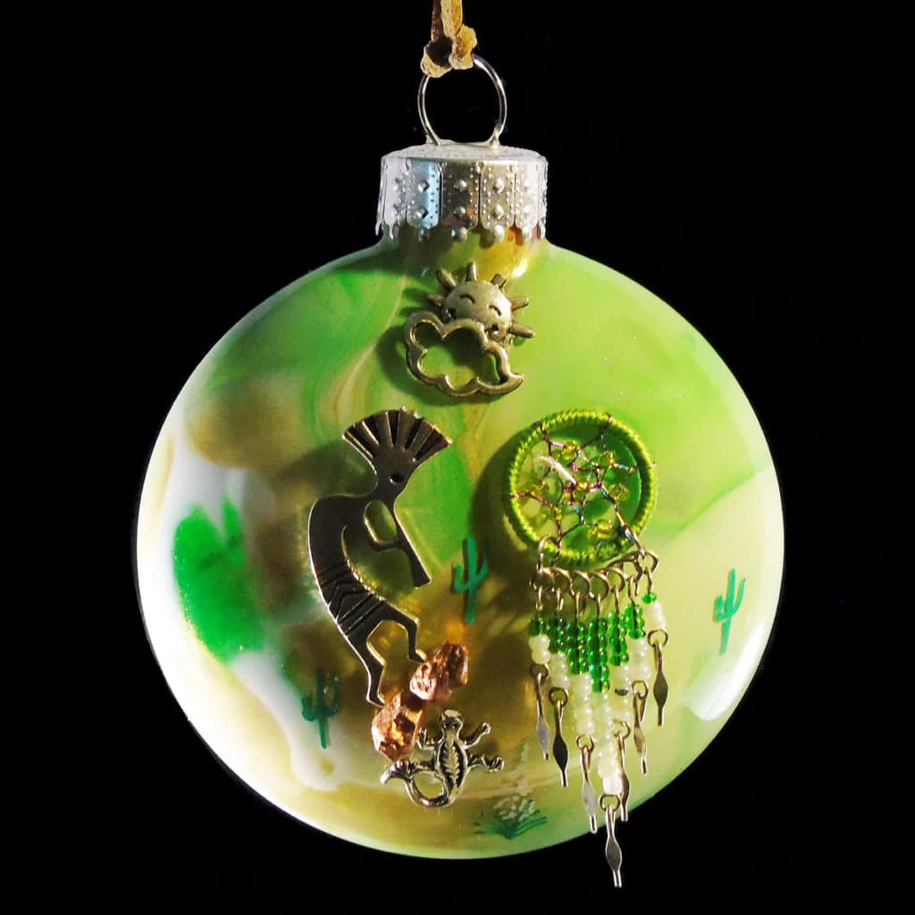 Hand-Painted Green Southwest Collectible Ornament