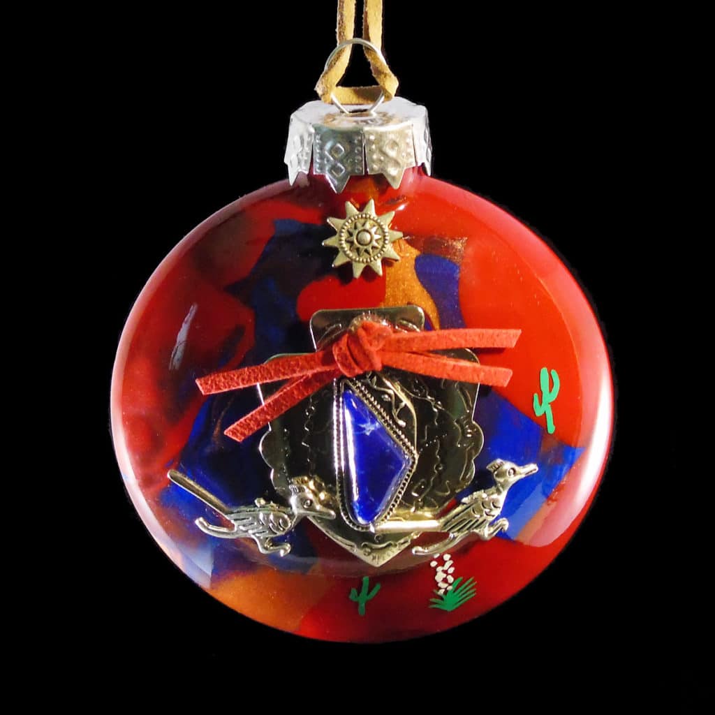 Southwest Arrowhead Hand Painted Glass Ornament