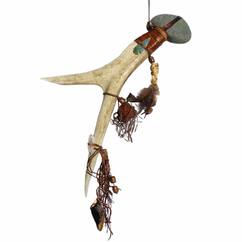 Handcrafted Native American Indian Deer Antler War Club