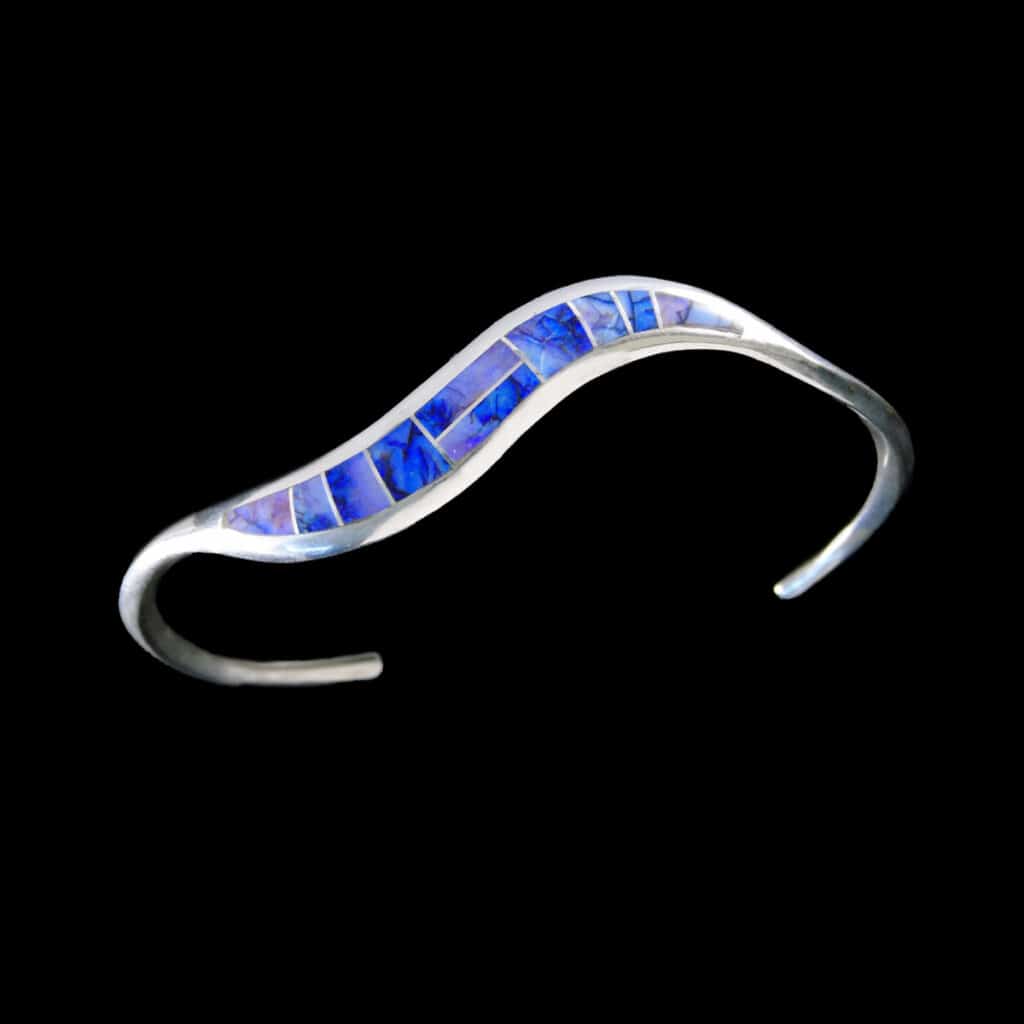 Navajo Purple Spider Opal Wave Inlay Bracelet
